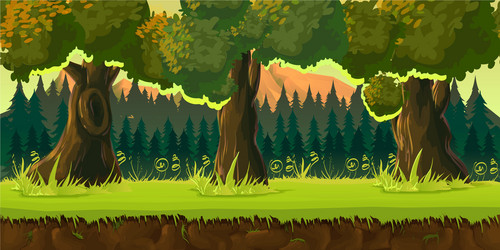 Seamless game forest landscape Royalty Free Vector Image