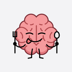 Brain character with cute face and simple body Vector Image
