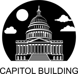 Letters us with the image of capitol building Vector Image