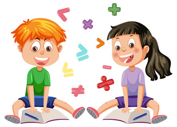 Kids playing with math toy Royalty Free Vector Image