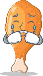 Waving fried chicken character cartoon Royalty Free Vector