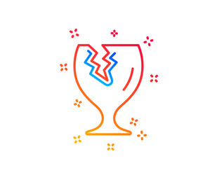 Fragile package line icon delivery service Vector Image