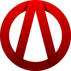 Overlap shape triangle round circle sign Vector Image