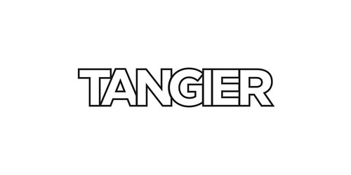 Tangier in the morocco emblem design features Vector Image