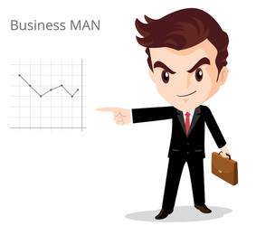 Business man in formal suit holding powerful Vector Image