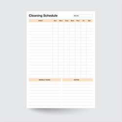 Restroom cleaning sign-off sheet Royalty Free Vector Image