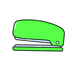 Cute funny stapler with poster hand drawn Vector Image