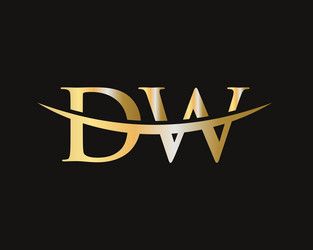 Initial monogram letter dw logo design Royalty Free Vector