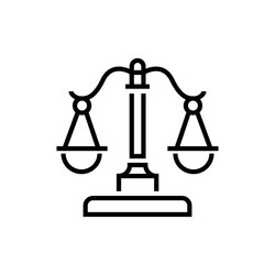 Scales of justice line art design Royalty Free Vector Image