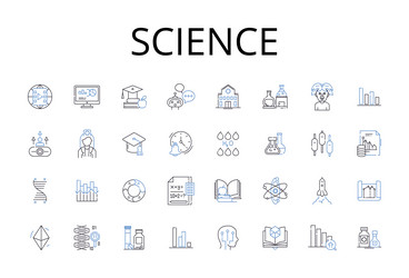 Science line icons collection math chemistry Vector Image