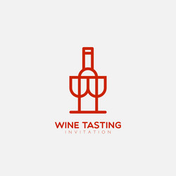 Natural wine abstract logo Royalty Free Vector Image