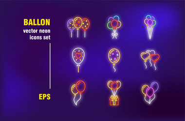 Festive event neon signs set Royalty Free Vector Image