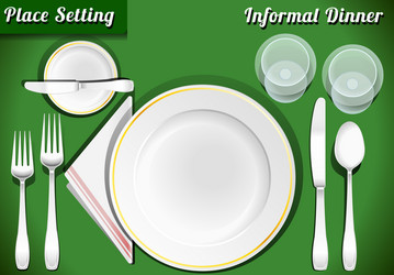 Vintage hand drawn place setting formal dinner Vector Image