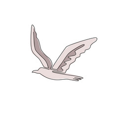 One continuous line drawing of cute albatross Vector Image