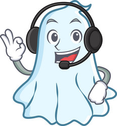 Police cute ghost character cartoon Royalty Free Vector