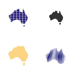Australia map logo design Royalty Free Vector Image