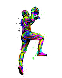 Basketball player with ball abstract Royalty Free Vector