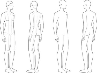 Fashion template relaxing stand men Royalty Free Vector