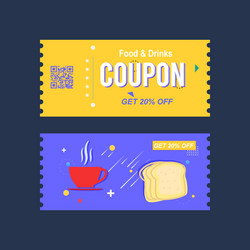Food and drink coupon ticket graphics design Vector Image