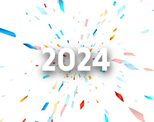 New year 2024 paper numbers for calendar Vector Image