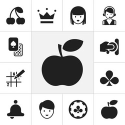 Set of 12 editable excitement icons includes Vector Image