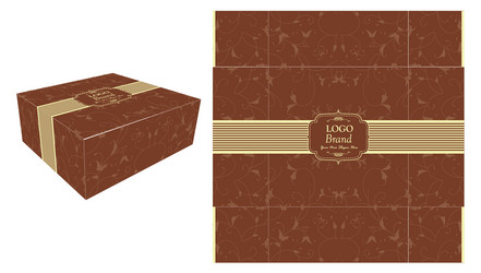 Elegant rolls cake box Royalty Free Vector Image