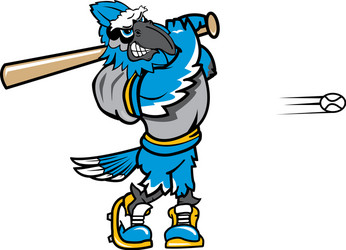 Blue jay basketball sports logo mascot Royalty Free Vector