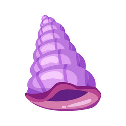 Cute bright blue cartoon seashell icon colorful Vector Image