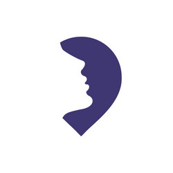 Feminine pin logo design template Royalty Free Vector Image