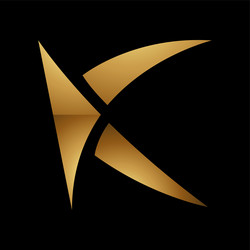 Golden letter k symbol on a black background Vector Image