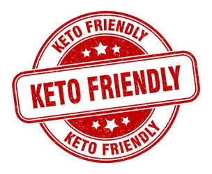 Keto friendly stamp label round Royalty Free Vector Image