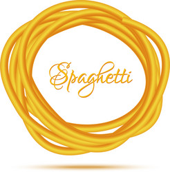 Realistic twisted spaghetti pasta circle frame Vector Image