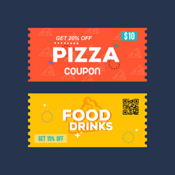 Food and drink coupon ticket graphics design Vector Image
