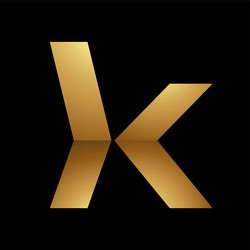 Golden letter k symbol on a black background Vector Image