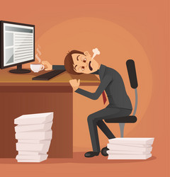 Sad unhappy office worker woman crying Royalty Free Vector