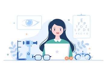 Ophthalmology of checks patient sight optical Vector Image
