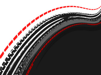 Red background with tire track wheel print Vector Image