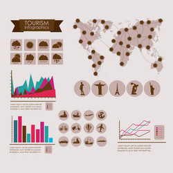 Tourism infographics with colors graphs Royalty Free Vector