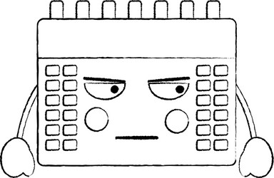 Angry calendar kawaii icon image Royalty Free Vector Image