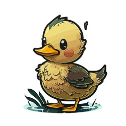 Cute duck cartoon style Royalty Free Vector Image