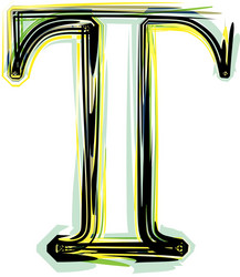 Green letter t Royalty Free Vector Image - VectorStock