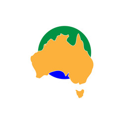 Australia map logo design Royalty Free Vector Image