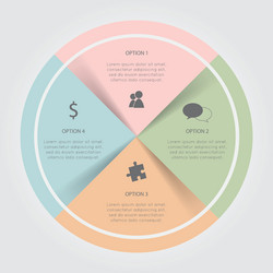 Circle overlap infographic blue and pink color Vector Image