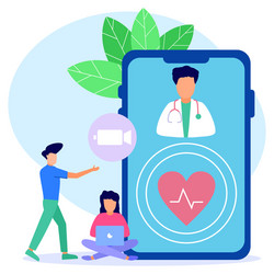 Graphic cartoon character digital health Vector Image
