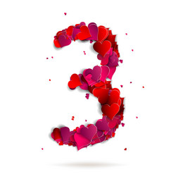Number nine 9 made from red hearts love alphabet Vector Image