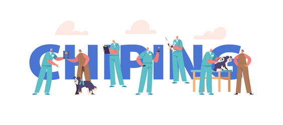 Animal chipping process veterinarian doctor Vector Image