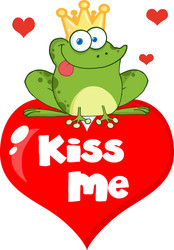 Valentines frog cartoon Royalty Free Vector Image