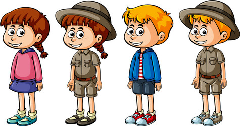 Many kids with happy face Royalty Free Vector Image