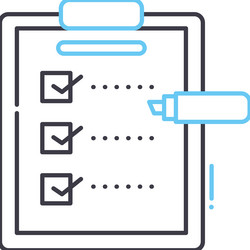 Checklist line icon outline symbol Royalty Free Vector Image