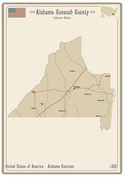Map conecuh county in alabama Royalty Free Vector Image